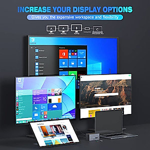 USB C Docking Station,18 in 1 Quadruple Display Docking Station with 4K HDMI+SSD Enclosure+DP Display+Ethernet+USB+SD for MacBook Pro/Air, Surface Pro 7, Dell XPS 13, More Thunderbolt 3 Laptops