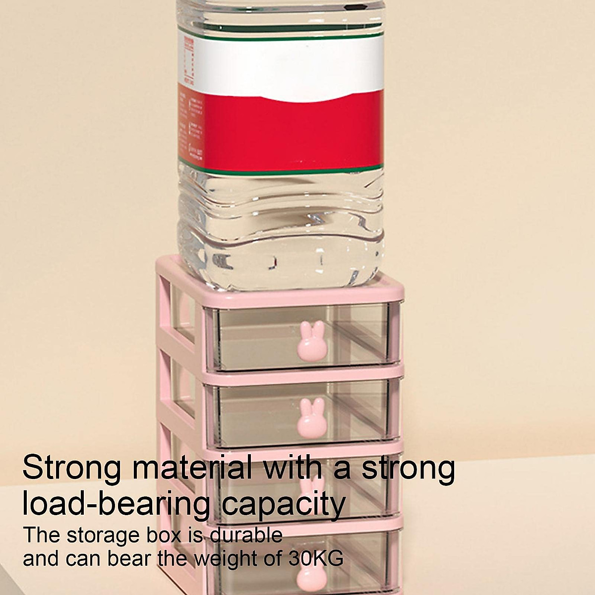 Dosulou Stackable Makeup Organizer and Storage - Clear Plasticss Storage Drawer with Pull-Out Handles | Multi-use Organizing Bins for Kitchen, Bedroom, Bathroom, Offices, Utensils, Makeup, Jewellery