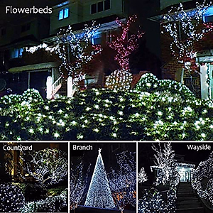 Christmas LED String Light Fairy Twinkle with 8 Flash Changing Modes,200 LED 66ft/20M Waterproof Decorative Lights for Kid's Bedroom, Wedding, Chirstmas Tree, Festival Party, Garden, Patio (White)
