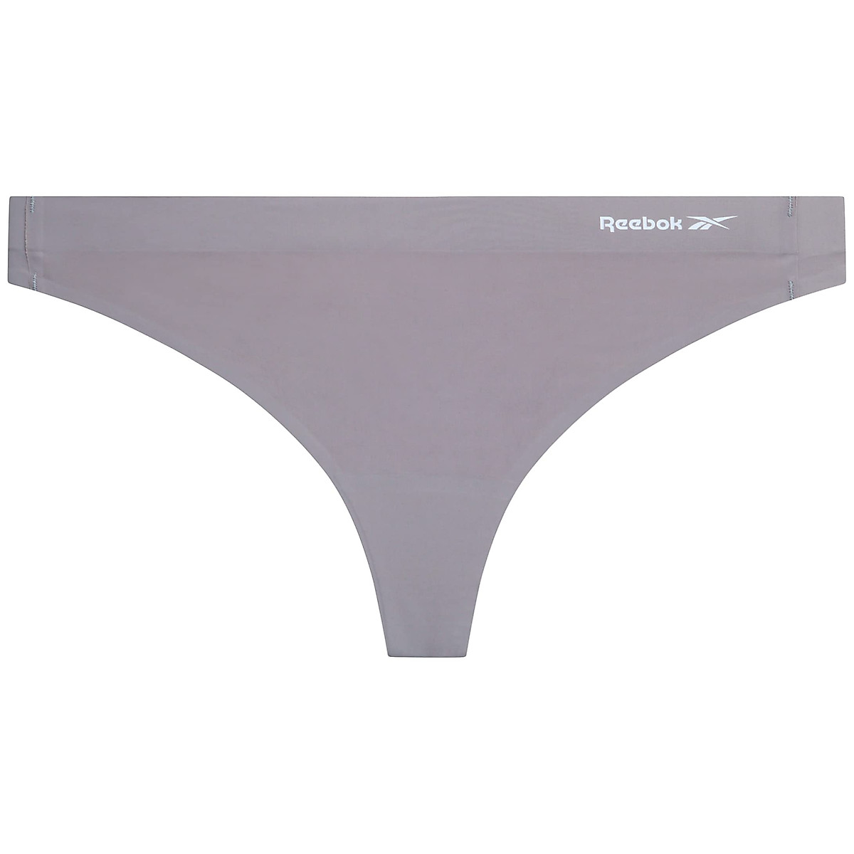 Reebok Women's Thong Underwear - 4 Pack or 8 Pack Breathable Stretch Performance Sexy Seamless Thong Panties for Women (S-XL), Size Medium, Shark Skin/Black-4pk