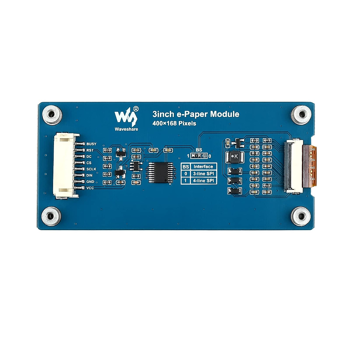 waveshare 3inch E-Paper Module (G) 400 × 168 Resolution e-Ink Display Red/Yellow/Black/White epaper Screen for Raspberry Pi 4B/3B+/3B/2B/B+/A+/Zero/Zero W/WH/Zero 2W,Jetson Nano/Arduino,SPI Interface
