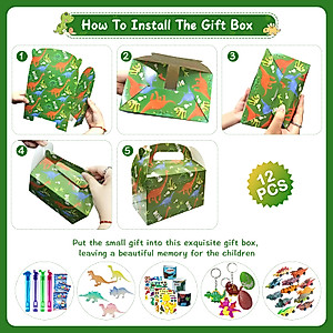 Dinosaur Theme Party Favors Supplies 96 Pcs Birthday Party Decorations Goodie Boxes Hatching Eggs Figures Keychains Pull Back Cars Bubble Wands Slap Bracelets Stickers Toys For Kids Boys Girls
