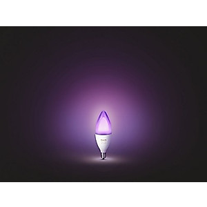 Philips Hue 40W B39 White and Color Ambiance LED Smart Candle-Shaped Bulb - Pack of 1 - E12, Indoor