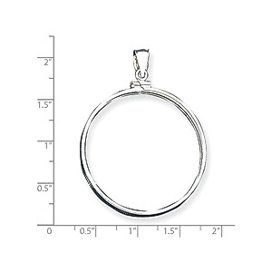 FJC Finejewelers Sterling Silver 38.2 X 2.8mm Plain Coin Bezel Pendant Necklace Chain Included