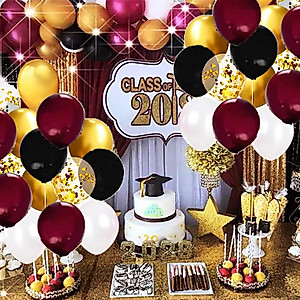 Graduation Decorations Maroon Gold 2024/Burgundy Graduation Party Decorations/Maroon Gold Black Burgundy Black Gold White Balloons FSU/Wizard Party Decorations/Burgundy Gold Birthday