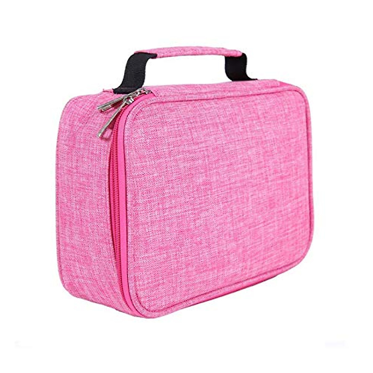 Becho Multifunction Zipper Pencil Case High Capacity Holder Pouch Pen Bag Colored Pencil Pen Box 72 Slots (Pink)