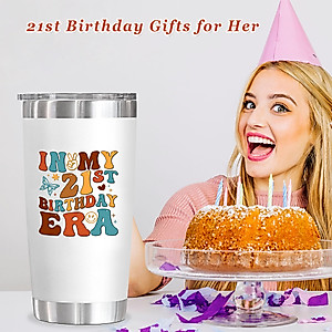 21th Birthday Gifts for Her - 21th Birthday Decorations for Her,21 Year Old Birthday Gifts for Women, Friends, Sister, Gifts for 21st Birthday Female, In My 21s Era Gifts for Women 20 oz Tumbler