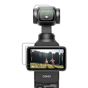 CYNOVA DJI Osmo Pocket 3 Screen Protector, Osmo Pocket 3 Lens Protector for DJI Osmo Pocket 3 Accessories with Tempered Glass LCD Display Film, Ultra HD, 9H Hardness, Scratch Resistant