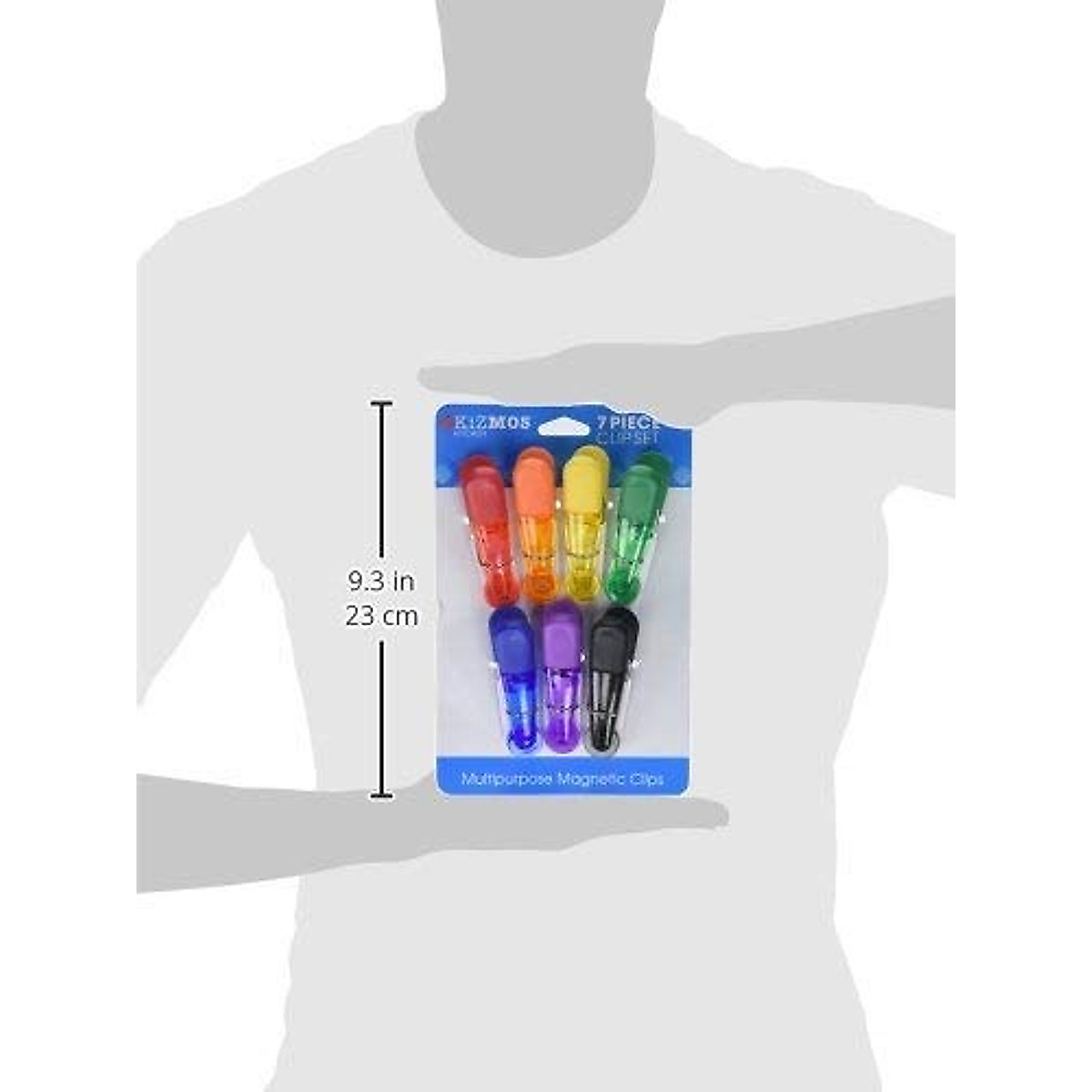 Kizmos Magnetic Multipurpose Bag Clips, Set of 7, Multicolored