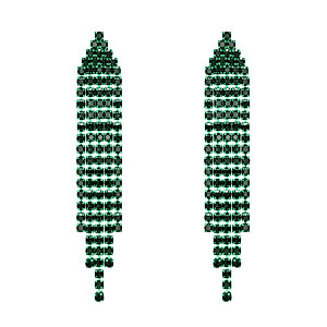 EleQueen Austrian Crystal Chandelier Tassel Earrings Linear Drop Clip-on Earrings for Women Wedding Bridal Party Green Green-Tone