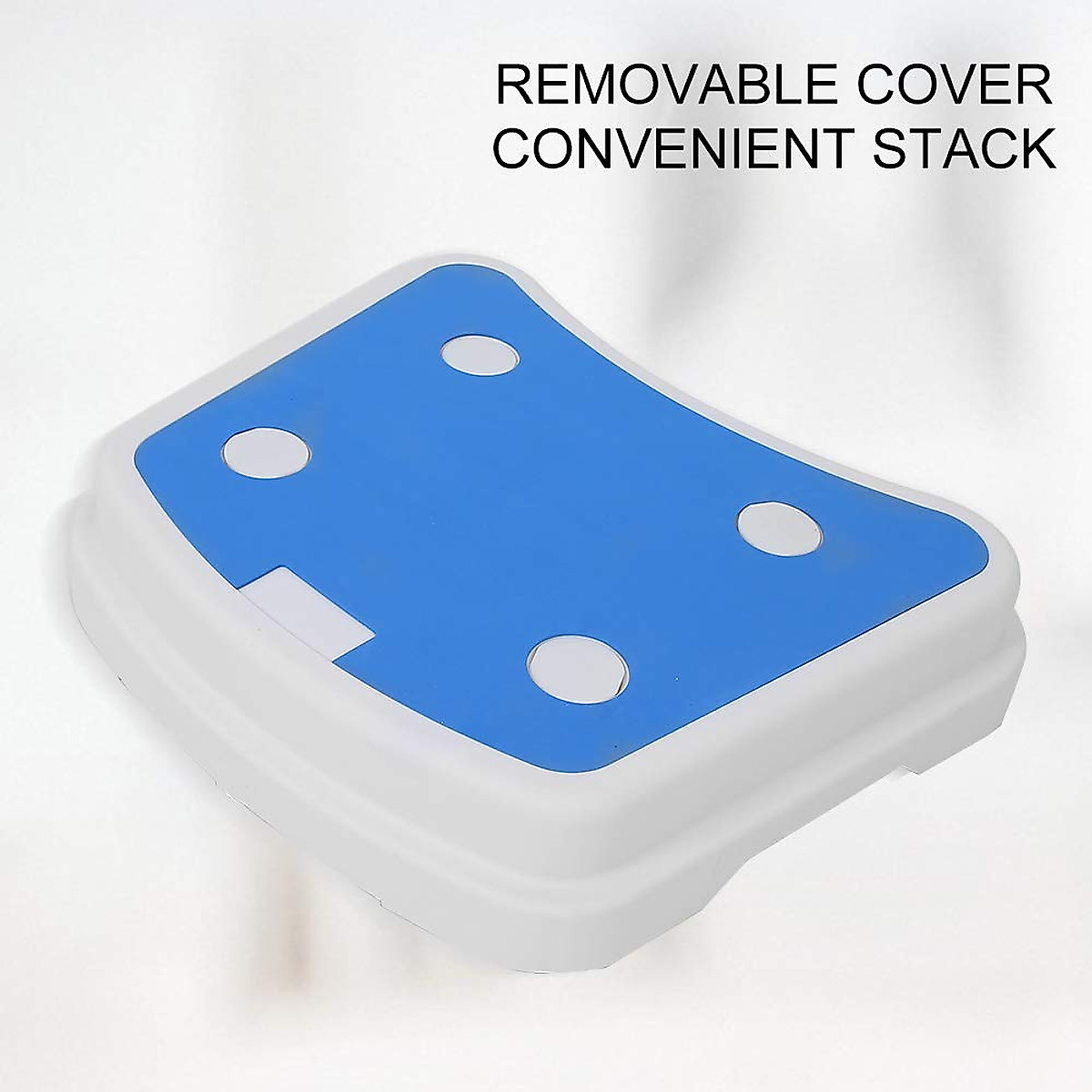 QIRG Shower Stepping Stool, 4 inches Stackable Non Slip Sturdy Removable Portable Bath Step Stool Heavy Duty Child Footstool Toddler Safety Steps with Rubber Foot Pad for Kitchen, Bathroom, Toliet