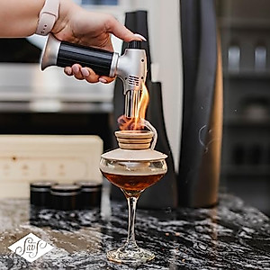 Spirits with Smoke Smoking Saucer Set - 1 Maple Wood Saucer, 3 Wood Chips for Cocktail Smoker & 4 Coasters, Premium Cocktail Accessories, Gifts for Husband