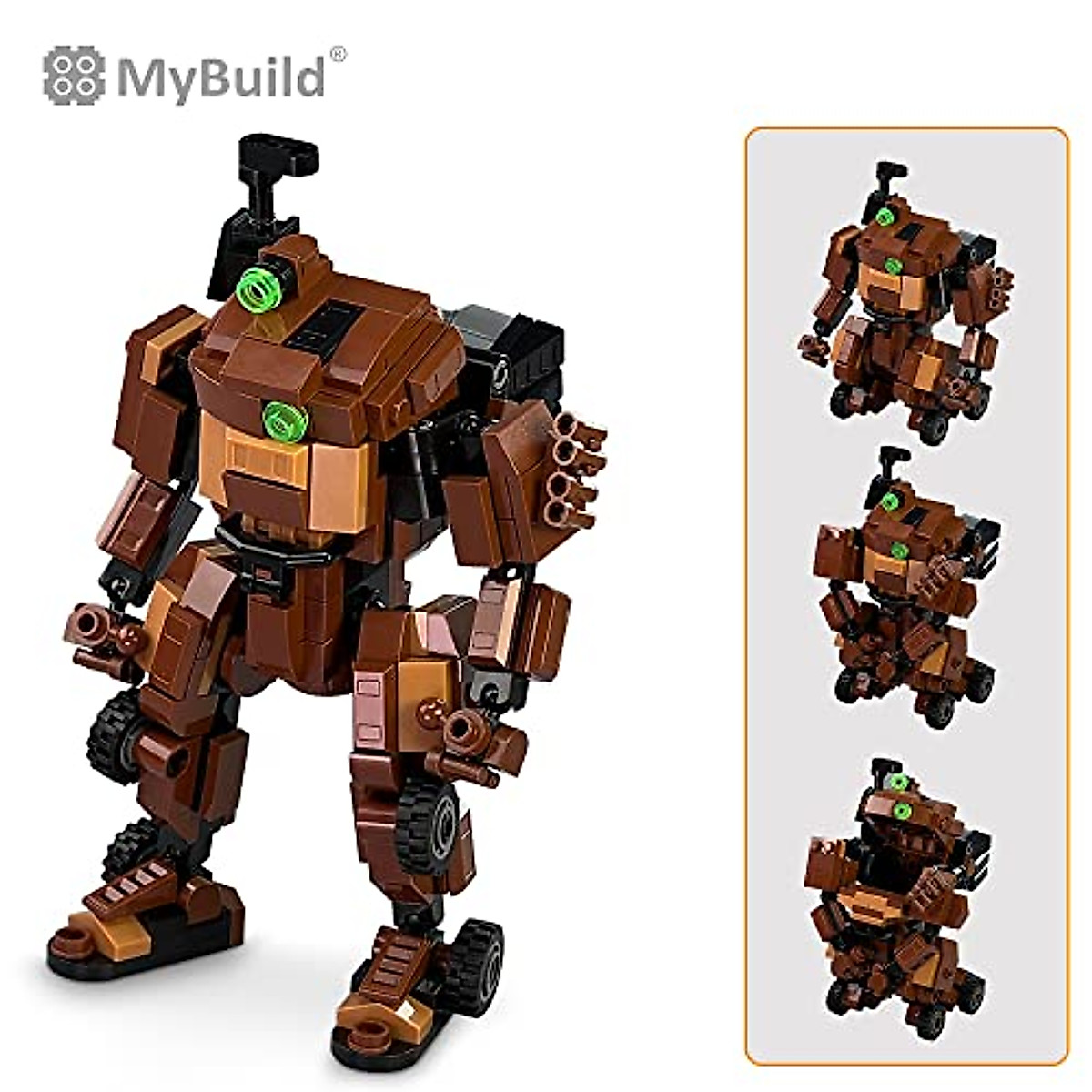 MyBuild Mecha Frame Armed Forces Stryker 5021 - Brown Armor Robot Blocks Toy Building Bricks Collection for Children to Adult Mech Fans