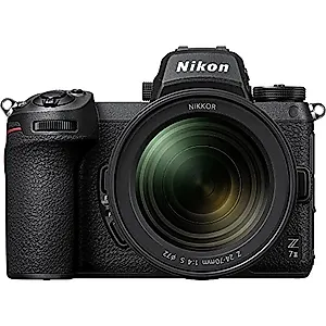 Nikon Z7 II Mirrorless Camera with 24-70mm f/4 Lens (1656) + 64GB Memory Card + Bag + Card Reader + Flex Tripod + Hand Strap + Memory Wallet + Cap Keeper + Cleaning Kit (Renewed)