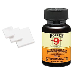 Hoppe's No. 9 Gun Cleaning Patch, 38-.45 Caliber/.410-20-Guage (500 Pack) No. 9 Gun Bore Cleaner, 5 oz. Bottle