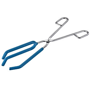 uxcell Lab Beaker Tongs 3 Prongs Stainless Steel 11.81-inch Opens Up to 180mm Width Blue