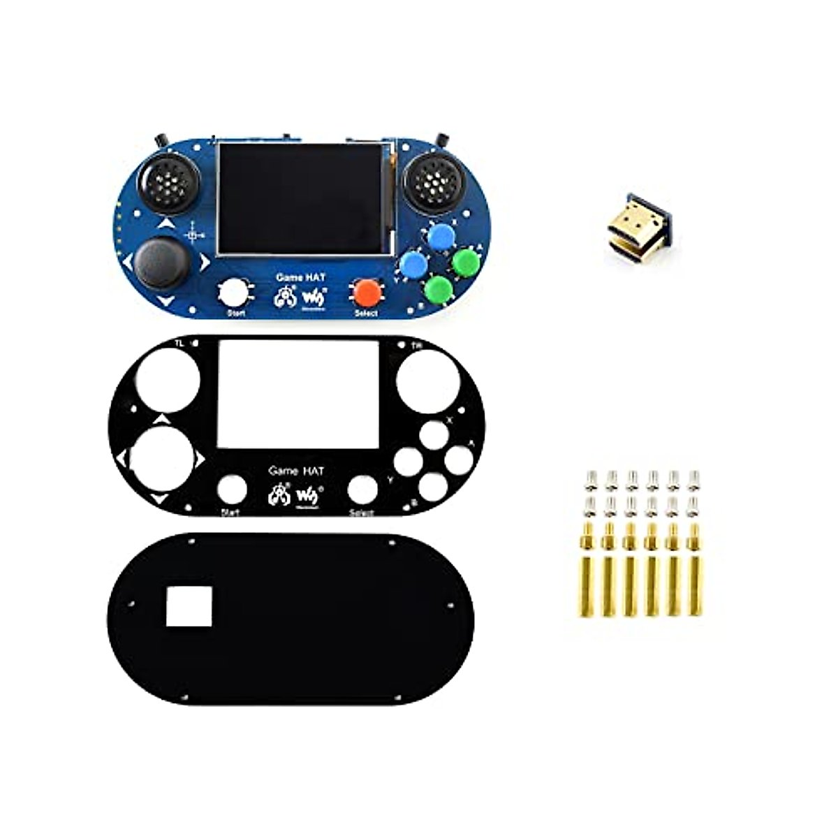 Waveshare Game HAT Compatible with Raspberry Pi 4B/A+/B+/2B/3B/3B+/Zero W/Zero WH 3.5inch IPS Screen 480×320 Resolution Onboard Speaker and Earphone Jack