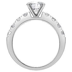 Beyond Brilliance 1 Carat IGI Certified Round Cut Lab-Grown Diamond Side Stone Engagement Ring (F-G, VS2) in 14K White Gold | Fine Jewelry for Women | Gift Box Included