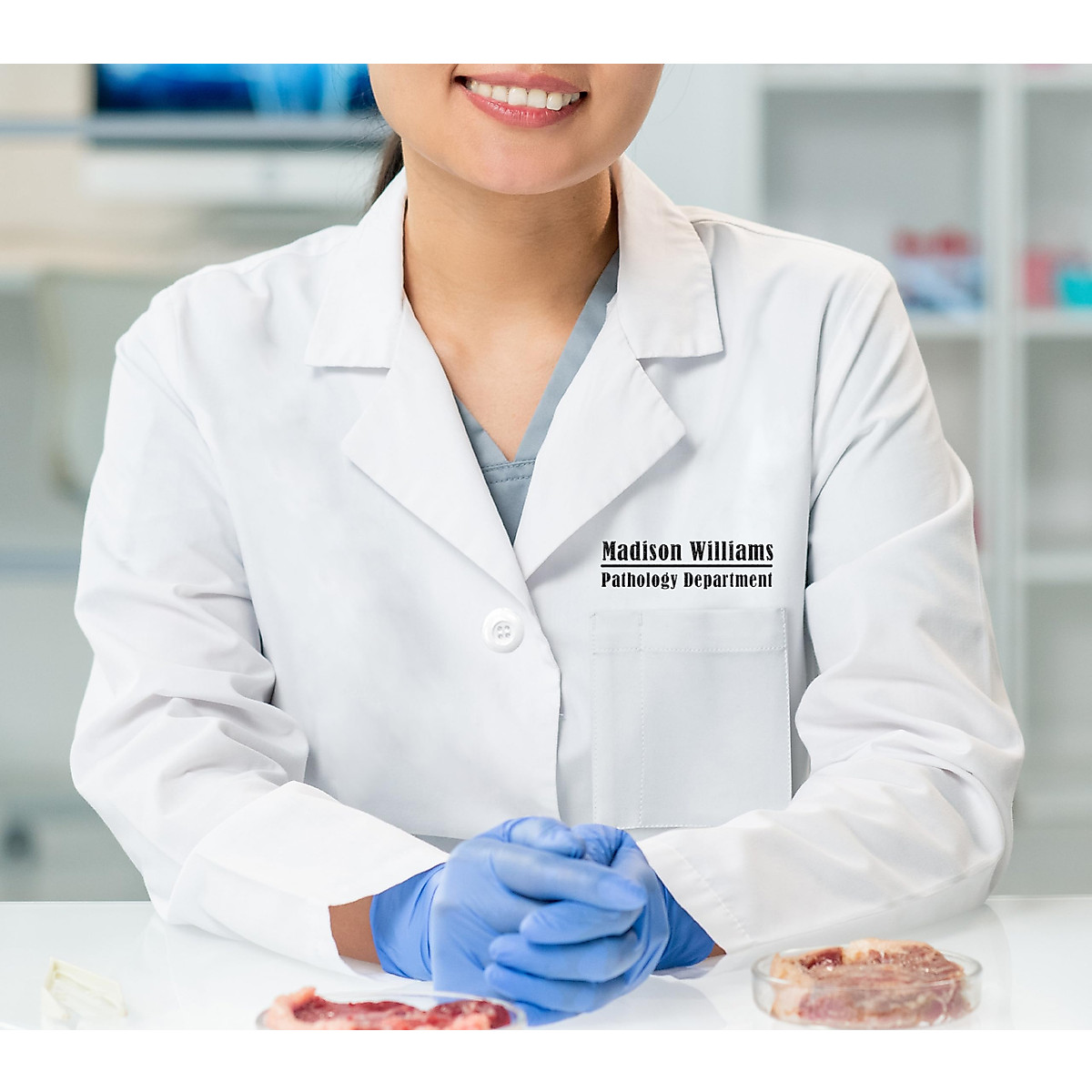 Custom Women Scrub Lab Coats Embroidered Medical Laboratory Coat for Women 29.5" Large