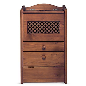 POGABOX Potato Onion & Garlic Storage Box - Vegetable Wooden Bin for Home and Kitchen, Classic Vegetables Organizer Garlic Keeper with Flip Top