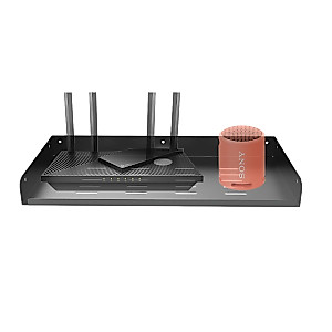 JINGCHENGMEI 2 Pcs of Metal Floating Shelf Wall Mounted for Storage, W 16.6" x D 8" Display Shelf for Collection in Bathroom, Bedroom, Living Room, Kitchen, Modern Steel (16.6 inches 2 Pcs)