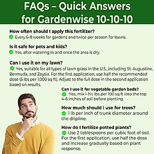 10-10-10 Plant Fertilizer Slow Release – 10 10 10 All Purpose Granular Garden Fertilizer for Fruit Trees, Evergreens, Vegetables, Arborvitae, Fig Trees, Shrubs, Pines, Oaks, Flowers (1 Quart)