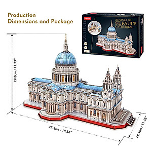 CubicFun 3D Puzzle for Adults Moveable Notre Dame de Paris Church Model Kits Large Challenge French Cathedral Brain Teaser Architecture Building, 293 Pieces Christmas Decorations