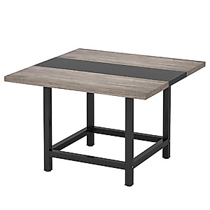 Tribesigns Square Dining Table for 4 People, Farmhouse 39.4"x 39.4"x29.5 “ inches Wooden Kitchen Table, Farmhouse 2 Person Dinning Table for Dinning Room &Small Space