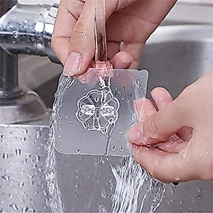 12Pcs/Set Transparent Seamless Self Adhesive Hook Load Bearing 13.2lb/6kg(Max) Waterproof and OilproofStrong Stick Hook Bathroom Kitchen Wall Hanger