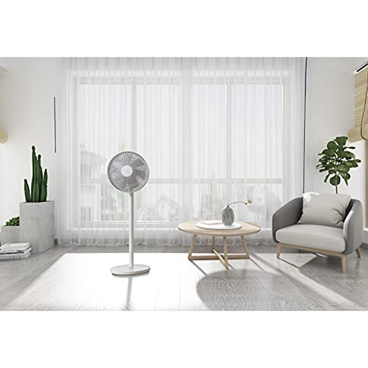 Xiaomi Mi Smart Standing Fan 2 Lite, Smart Fan, Portable Design, 7 Rotor Blades For Powerful Airflow, Voice Control, Mi App Control, White