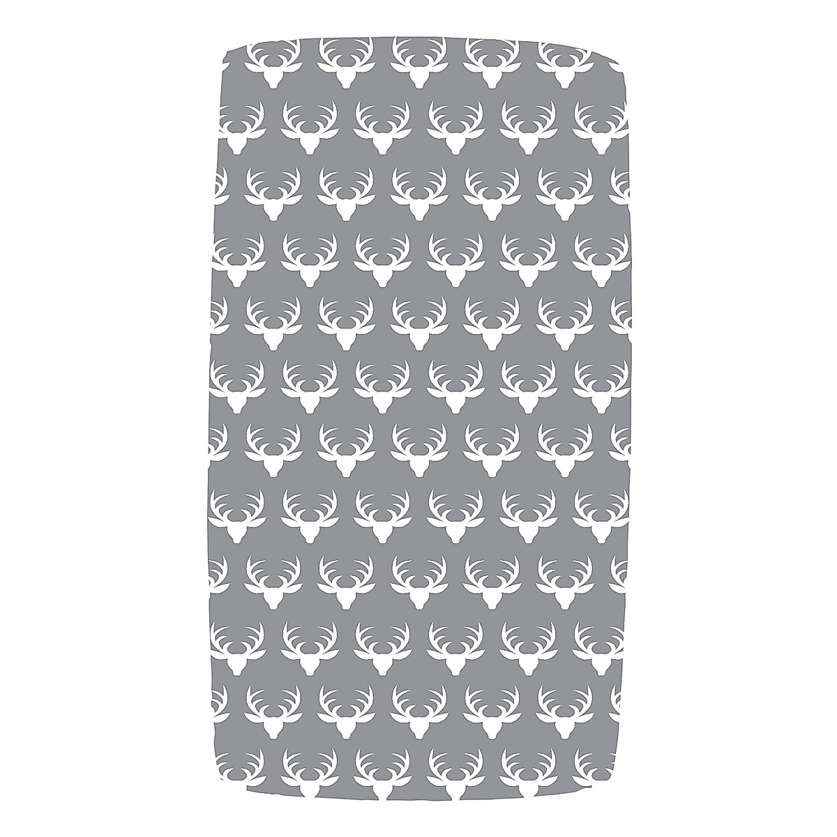 Dear Baby Gear Deluxe Crib Sheet Cotton Polyester Baby Crib Sheets, Soft Machine-Washable Crib Mattress Sheet - White Antler on Gray Print, 52"x28"x10"