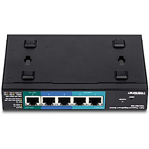 TRENDnet 5-Port Gigabit PoE+ Powered EdgeSmart Switch with PoE Pass Through, 1 x Gigabit PoE+ Input, 2 x Gigabit PoE Output, 2 x Gigabit, 18W PoE Budget,Managed Switch TPE-P521ES (Renewed)