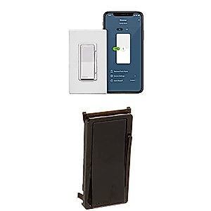 Leviton D26HD-2RW Decora Smart Wi-Fi Dimmer (2nd Gen), Works with Hey Google, Alexa, Apple HomeKit/Siri, and Anywhere Companions, No Hub Required, Neutral Wire Required, with Black Color Change Kit