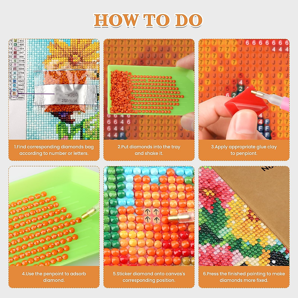 RICUVED Diamond Art, Guitars Diamond Art Kits for Adults, Flowers Diamonds Gem Art 5D Full Round Drill Musical Instrument Diamond Arts and Crafts Home Wall Decor 12x16Inch