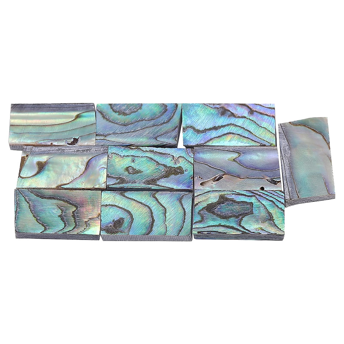 Guitars Fretboard Inlay Material, 10Pcs Abalones Shells Blanks Handle for Mosaic Art for Jewelry Design