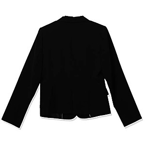Calvin Klein Women's Two Button Lux Blazer (Petite, Standard, Black, 18 Plus