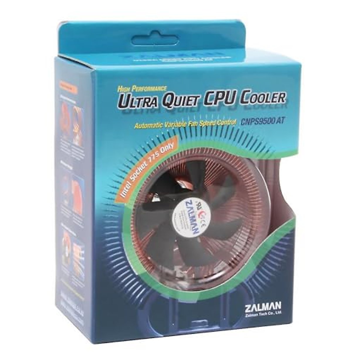 Zalman Computer Noise Prevention System with Silent Fan Pure Copper Heatsink CPU Cooler CNPS9500AT