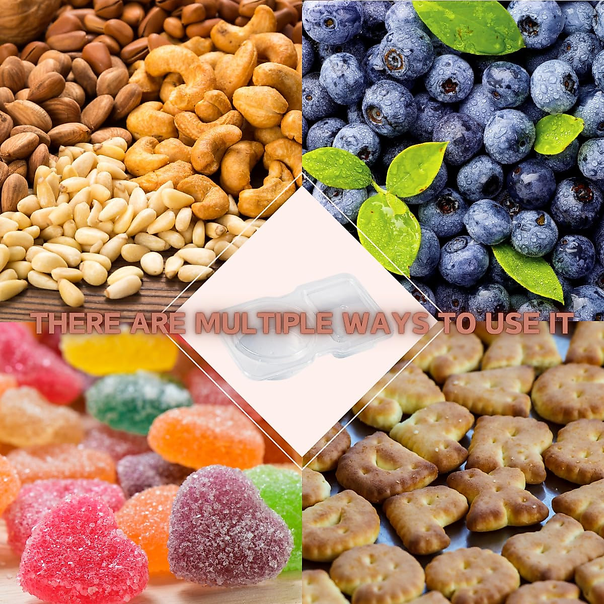 5PCS Double Compartment Condiment Containers with Lids, Portable Reusable Sauce Container,2 Compartment Snack Containers for Condiments or Dips, 2024 New Disposable 2 Compartment Snack Containers