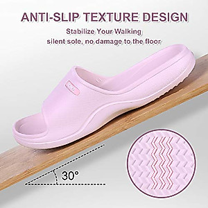 Soft Sandals Slides for Women Men Lightweight Beach Pool Shower Shoes Bathroom Slippers, Pink