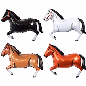 4 Pack Giant Horse Balloons Horse Themed Balloons gallant horse balloons for Horse Party Themed Birthday Party Decorations Supplies