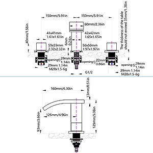 SKOWLL LED Faucet Bathroom Sink 3 Hole Waterfall Lavatory Vanity Faucet 8 Inch Spread Bath Faucet 2 Handle with Light, Matte Black