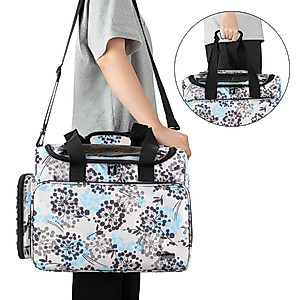 Teamoy Yarn Storage Bag, Travel Knitting Tote Bag with Foldable Inner Dividers for WIP, Yarn Skeins and Knitting Accessories, Dandelion