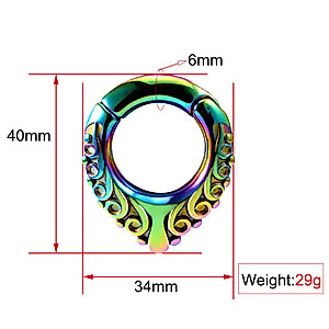 ERKUOO 2 PC Ear Hangers Gauges Stainless Steel Ear Weights Expander Dangle Ear Tunnels Plugs Stretcher Body Piercing Jewelry 2g(6mm)