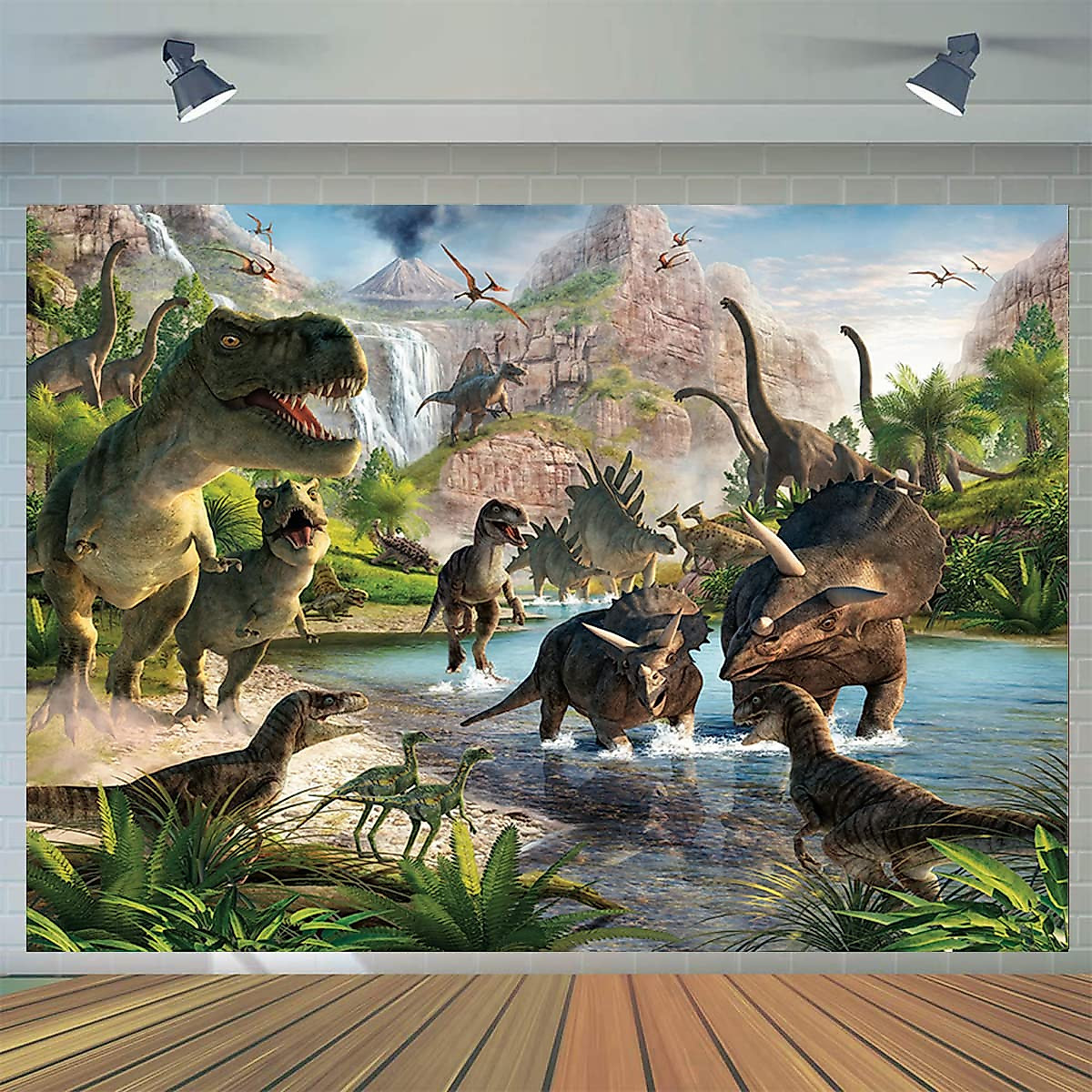 CYLYH 7x5ft Dinosaur Photo Backdrop Dinosaur Park Theme Backdrop Dinosaur Photography Background for Boy Girl Birthday Party Banner Newborn Baby Shower Decoration Photo D596