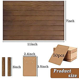 ZYP Wooden Earring Display Stands for Selling,Portable Jewelry Display Retail Earring Jewelry Organizer Stand Jewelry Showcase Rack Earring Card Holder Display with 50 Earring Cardboard