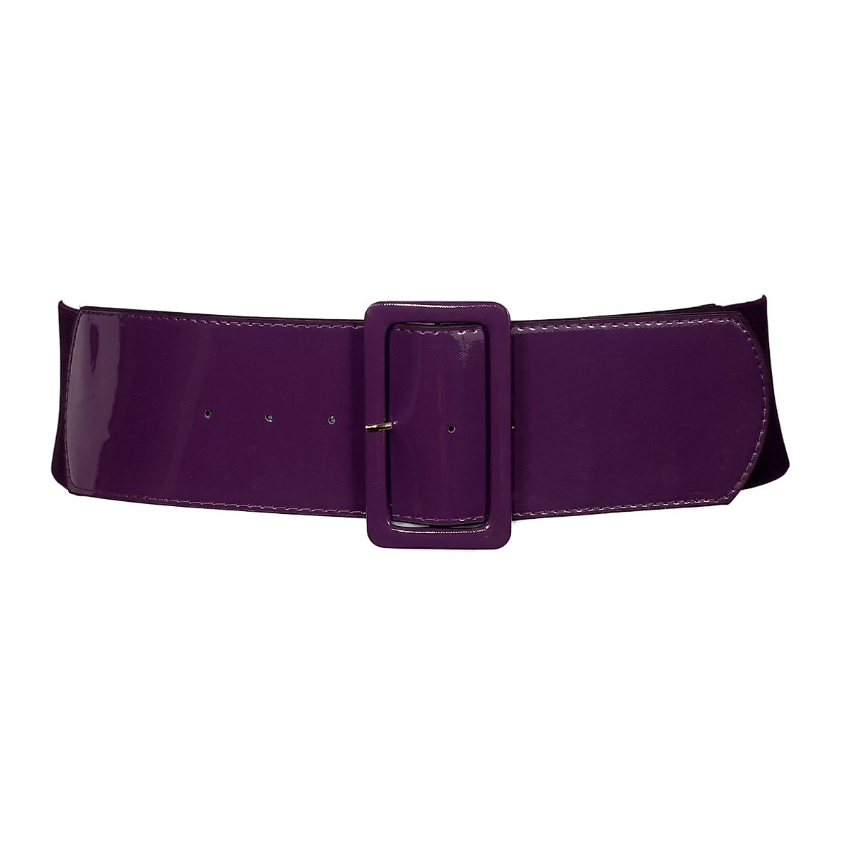 eVogues Women's Wide Patent Leather Fashion Belt Purple - One Size Junior