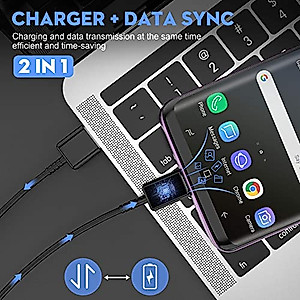 Samsung Fast Charger with USB Type C Cable 6ft for Samsung Galaxy S10/S10e/S10 Plus/S9/S9 Plus/S8/S8 Plus/A13/A03s/A30/A31/A32/A50/A51/A52/A53/Note 20/Note 10/Note 9/Note 8/S20/S20+/S21/S21+/S22 Ultra