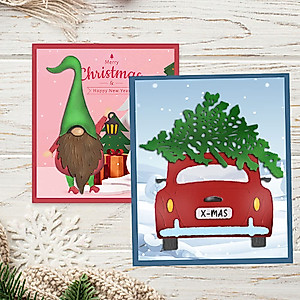 2PCS Gnome Car Dies for Card Making, Christmas Tree Dwarf Leaf Cutting Die for Scrapbooking on Clearance Paper Crafting Decor DIY Album