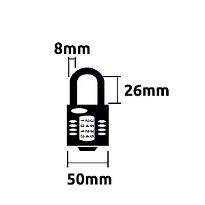 Squire Heavy Duty Padlock (CP50) - Toughest Steel Shackle - 4 Wheel Combination Padlock - Alloy Steel for Corrosion Resistance - Weatherproof Lock for Home, School & Garage (Blue, 50 mm)