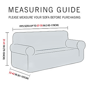 1 Piece-Love Seat/2 Seater Sofa Slipcover Polyester Spandex Jacquard Fabric Stretchable Home Motel Resort Rentals and Commercial use, Fits Back of Furniture from 57 to 70 inch Wide, Coffee Color